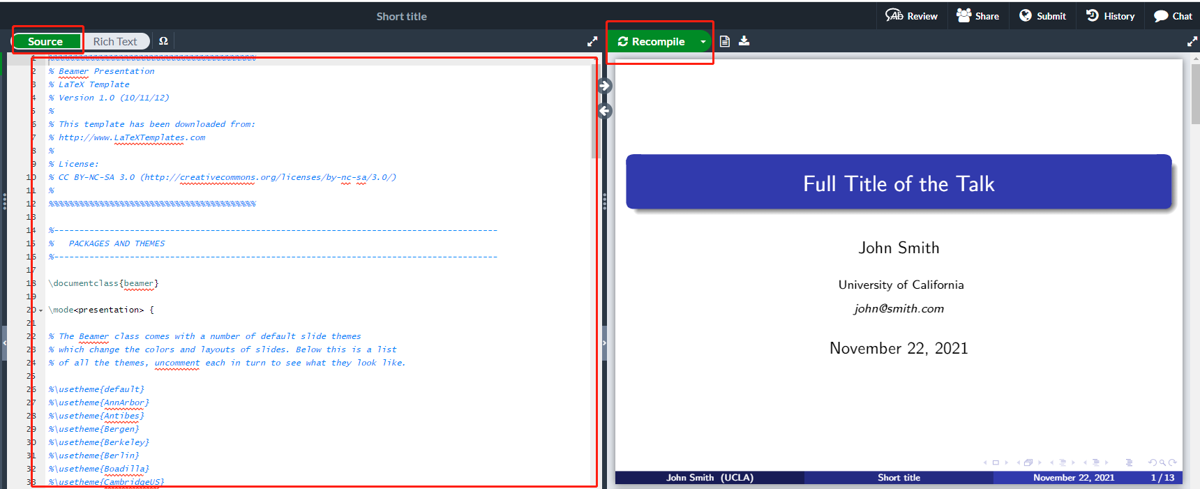 LaTeX-如何使用Overleaf生成PPT| 连享会主页